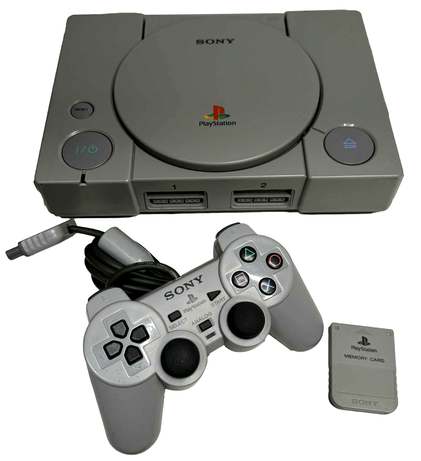 Playstation 1 PS1 Console + 1 Dual Shock Controller + Memory Card PAL